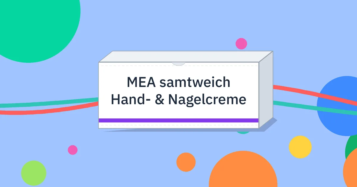 Symbolbild: Packung mit der Aufschrift MEA samtweich Hand- & Nagelcreme (PZN 10006044) – Verfügbarkeit und Bezug in Apotheken in Frankfurt am Main