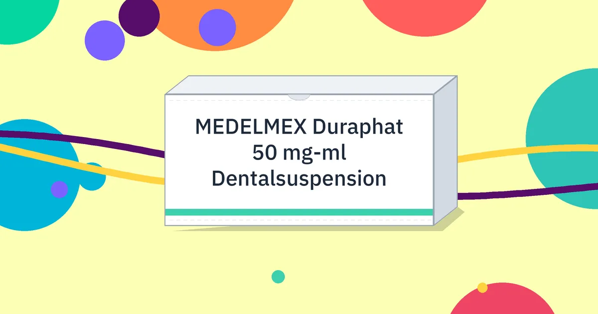 Symbolbild: Packung mit der Aufschrift MEDELMEX Duraphat 50 mg-ml Dentalsuspension (PZN 18399155) – Verfügbarkeit und Bezug in Apotheken in Frankfurt am Main