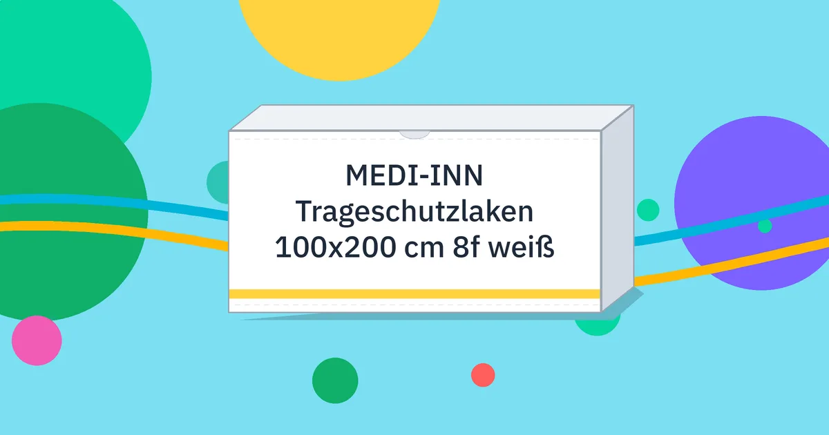 Symbolbild: Packung mit der Aufschrift MEDI-INN Trageschutzlaken 100x200 cm 8f weiß (PZN 04720493) – Verfügbarkeit und Bezug in Apotheken in Frankfurt am Main