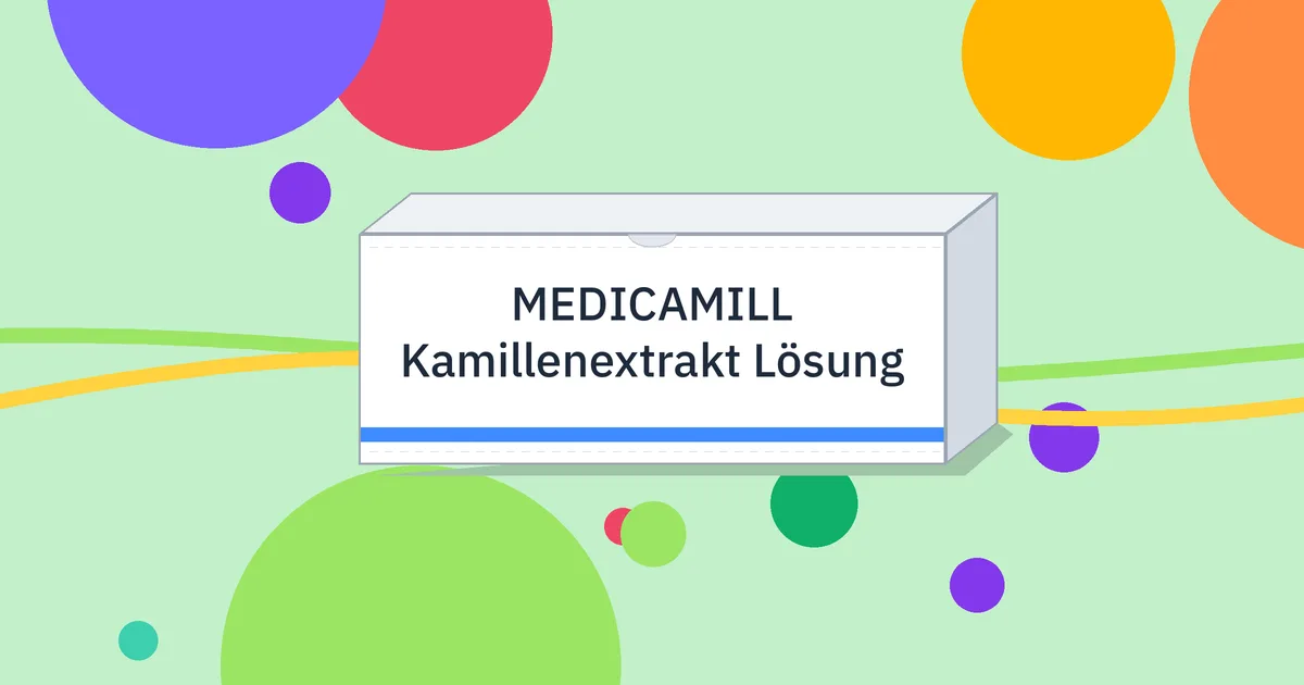 Symbolbild: Packung mit der Aufschrift MEDICAMILL Kamillenextrakt Lösung (PZN 11093016) – Verfügbarkeit und Bezug in Apotheken in Frankfurt am Main