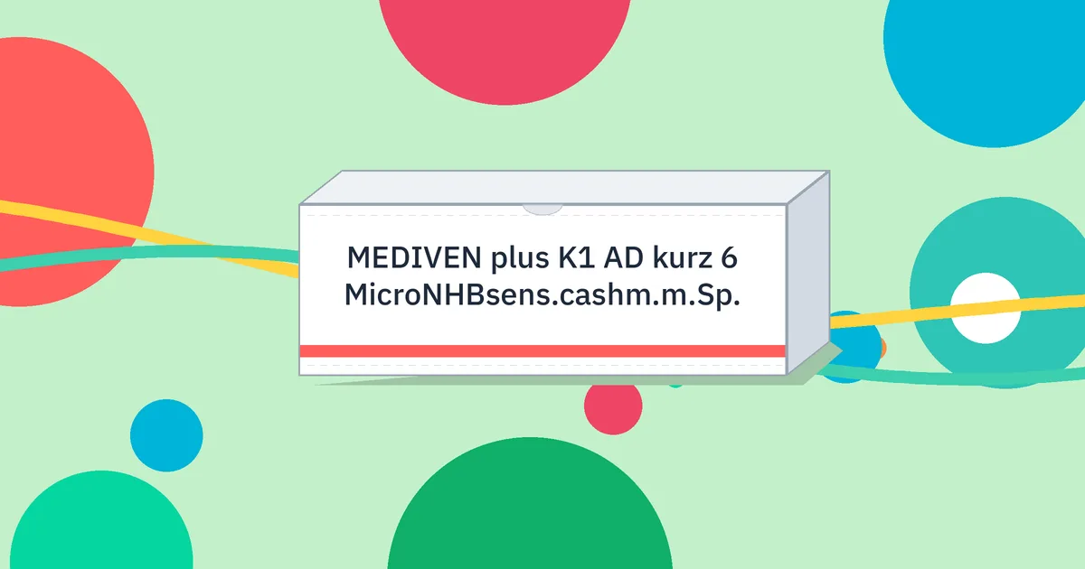 Symbolbild: Packung mit der Aufschrift MEDIVEN plus K1 AD kurz 6 MicroNHBsens.cashm.m.Sp. (PZN 15906580) – Verfügbarkeit und Bezug in Apotheken in Frankfurt am Main