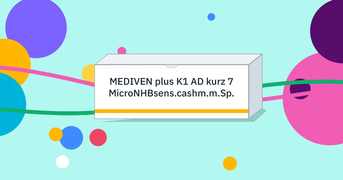 Symbolbild: Packung mit der Aufschrift MEDIVEN plus K1 AD kurz 7 MicroNHBsens.cashm.m.Sp. (PZN 15906539) – Verfügbarkeit und Bezug in Apotheken in Frankfurt am Main
