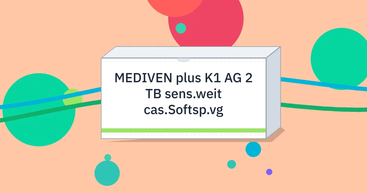 Symbolbild: Packung mit der Aufschrift MEDIVEN plus K1 AG 2 TB sens.weit cas.Softsp.vg (PZN 15065212) – Verfügbarkeit und Bezug in Apotheken in Frankfurt am Main