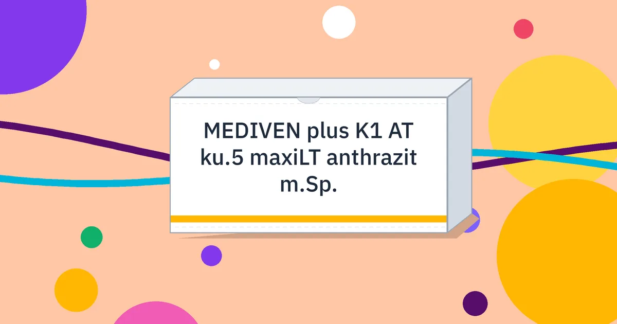 Symbolbild: Packung mit der Aufschrift MEDIVEN plus K1 AT ku.5 maxiLT anthrazit m.Sp. (PZN 15068860) – Verfügbarkeit und Bezug in Apotheken in Frankfurt am Main