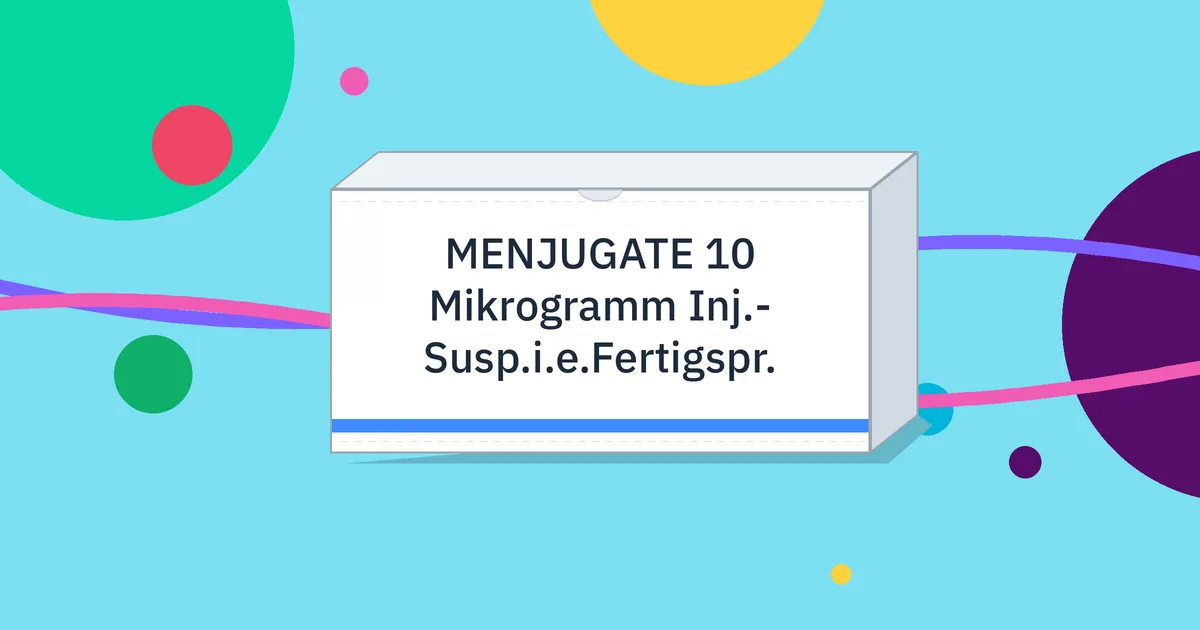 Symbolbild: Packung mit der Aufschrift MENJUGATE 10 Mikrogramm Inj.-Susp.i.e.Fertigspr. (PZN 15259353) – Verfügbarkeit und Bezug in Apotheken in Frankfurt am Main