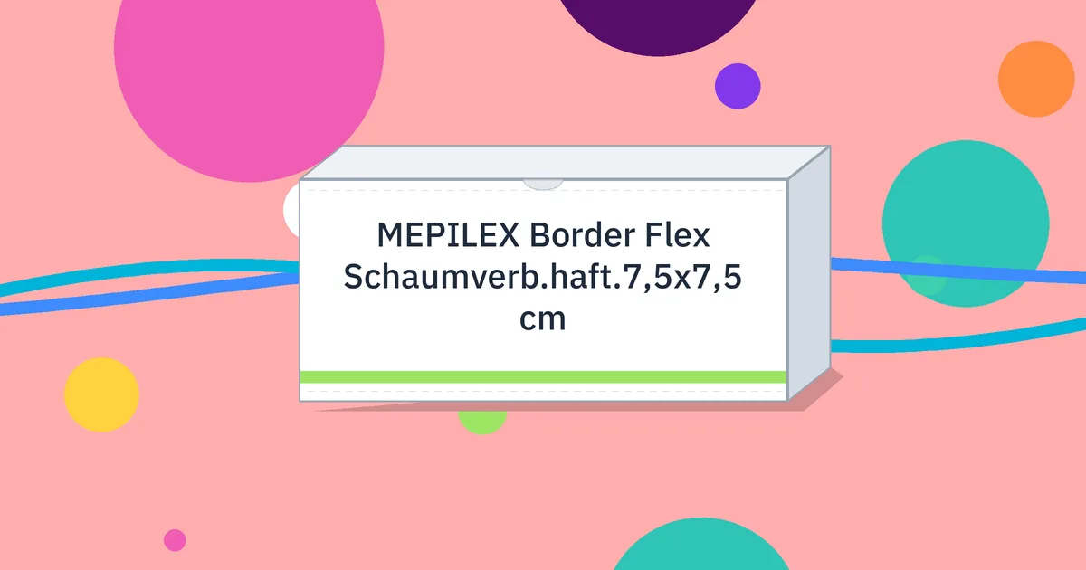 Symbolbild: Packung mit der Aufschrift MEPILEX Border Flex Schaumverb.haft.7,5x7,5 cm (PZN 19448795) – Verfügbarkeit und Bezug in Apotheken in Frankfurt am Main
