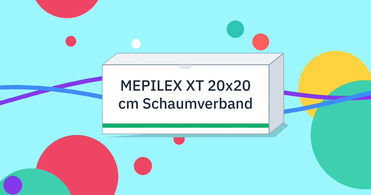 Symbolbild: Packung mit der Aufschrift MEPILEX XT 20x20 cm Schaumverband (PZN 15421345) – Verfügbarkeit und Bezug in Apotheken in Frankfurt am Main