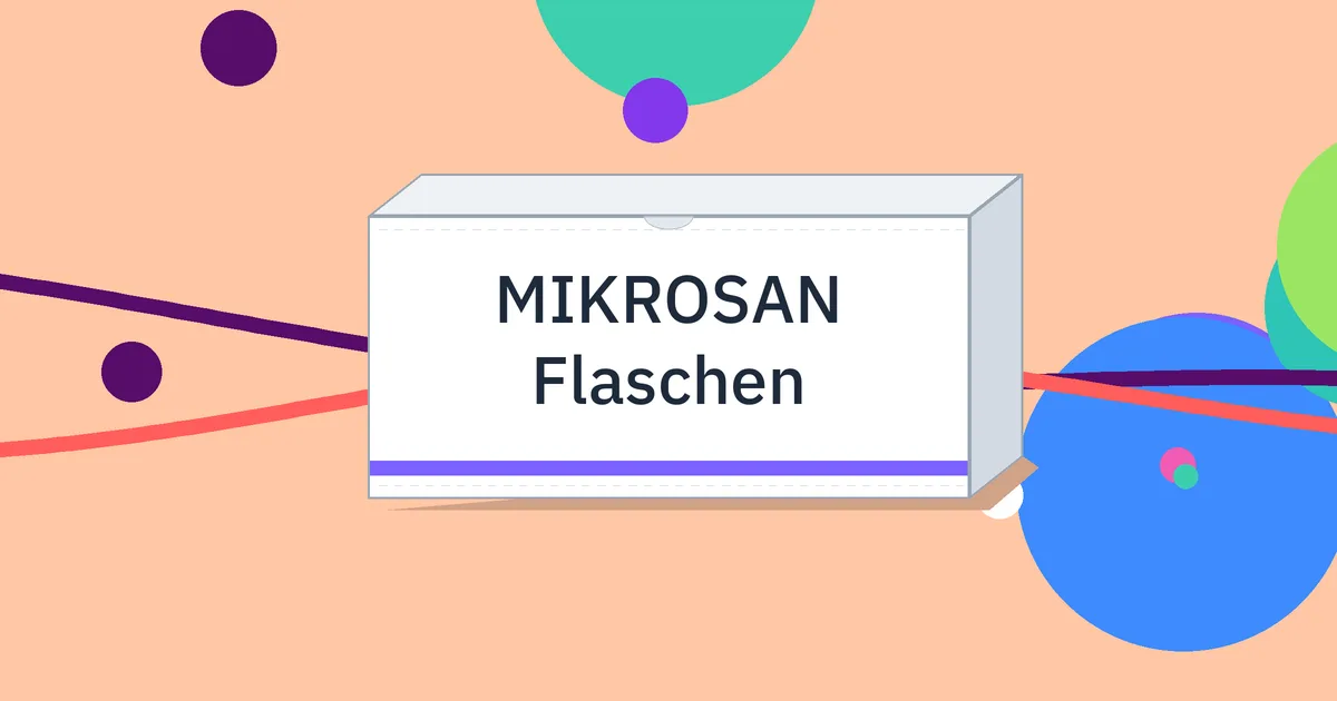 Symbolbild: Packung mit der Aufschrift MIKROSAN Flaschen (PZN 09612414) – Verfügbarkeit und Bezug in Apotheken in Frankfurt am Main