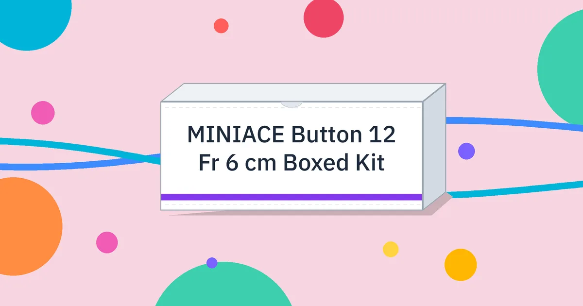 Symbolbild: Packung mit der Aufschrift MINIACE Button 12 Fr 6 cm Boxed Kit (PZN 16953713) – Verfügbarkeit und Bezug in Apotheken in Frankfurt am Main