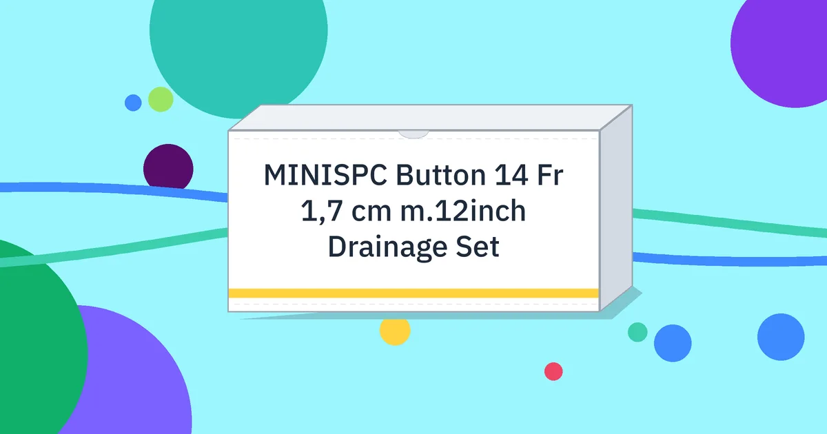 Symbolbild: Packung mit der Aufschrift MINISPC Button 14 Fr 1,7 cm m.12inch Drainage Set (PZN 20820567) – Verfügbarkeit und Bezug in Apotheken in Frankfurt am Main