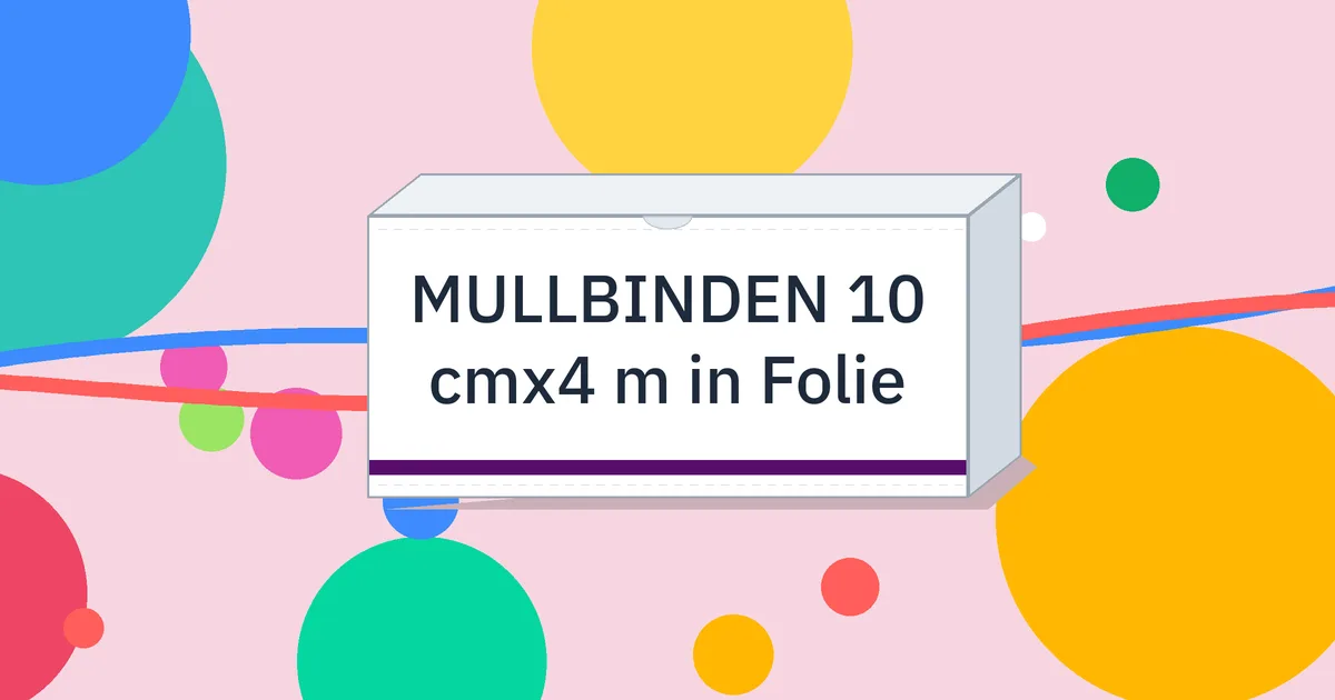 Symbolbild: Packung mit der Aufschrift MULLBINDEN 10 cmx4 m in Folie (PZN 10114561) – Verfügbarkeit und Bezug in Apotheken in Frankfurt am Main