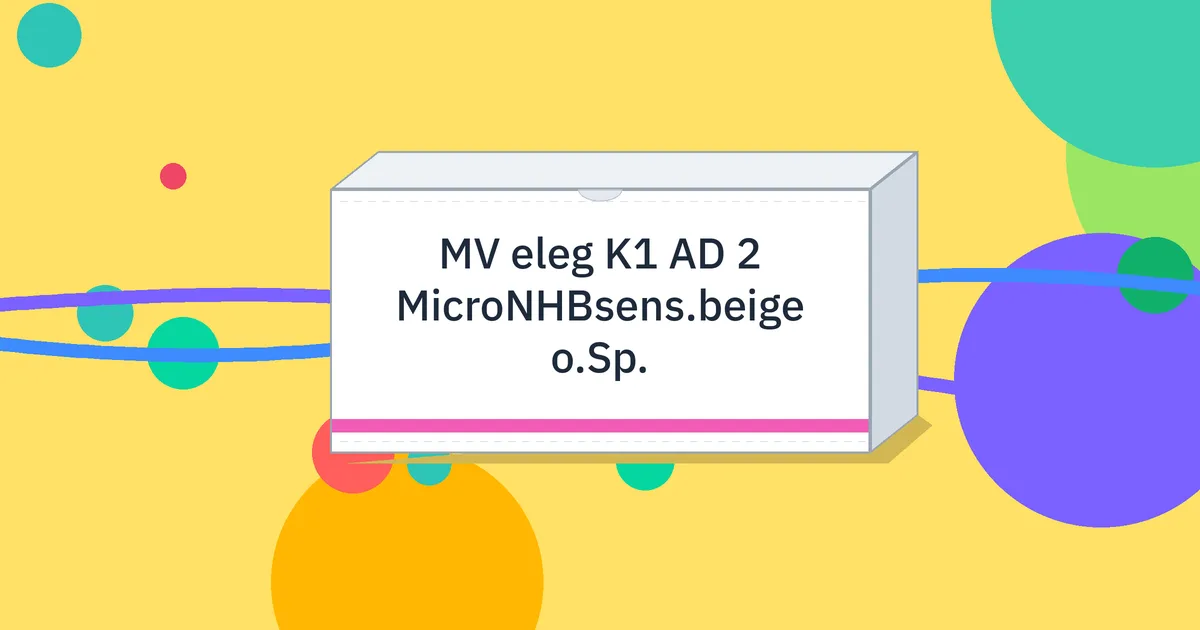 Symbolbild: Packung mit der Aufschrift MV eleg K1 AD 2 MicroNHBsens.beige o.Sp. (PZN 15669878) – Verfügbarkeit und Bezug in Apotheken in Frankfurt am Main