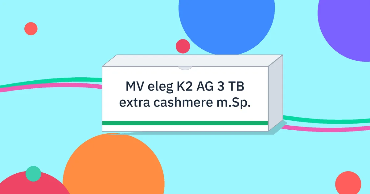 Symbolbild: Packung mit der Aufschrift MV eleg K2 AG 3 TB extra cashmere m.Sp. (PZN 14678102) – Verfügbarkeit und Bezug in Apotheken in Frankfurt am Main