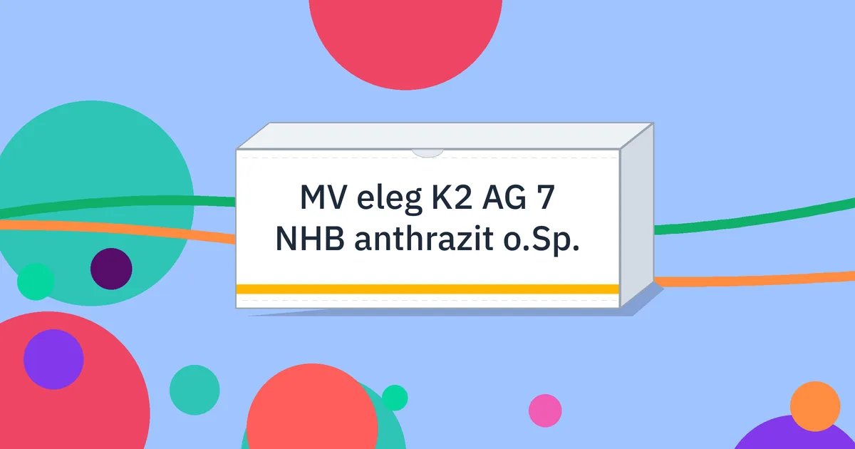 Symbolbild: Packung mit der Aufschrift MV eleg K2 AG 7 NHB anthrazit o.Sp. (PZN 15729770) – Verfügbarkeit und Bezug in Apotheken in Frankfurt am Main