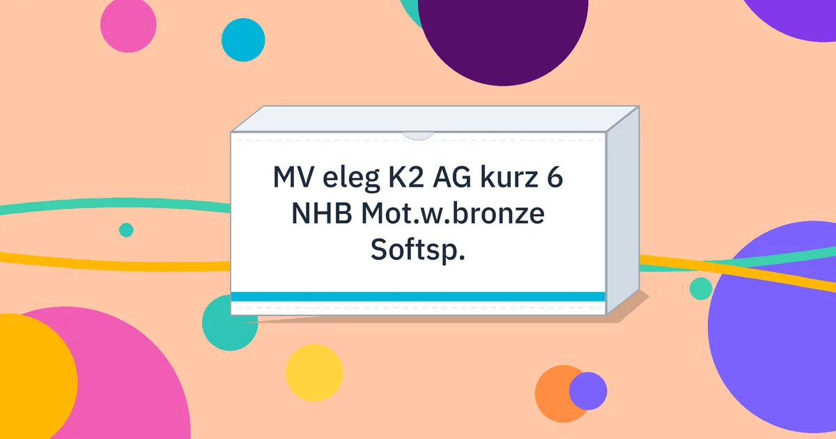 Symbolbild: Packung mit der Aufschrift MV eleg K2 AG kurz 6 NHB Mot.w.bronze Softsp. (PZN 15713007) – Verfügbarkeit und Bezug in Apotheken in Frankfurt am Main
