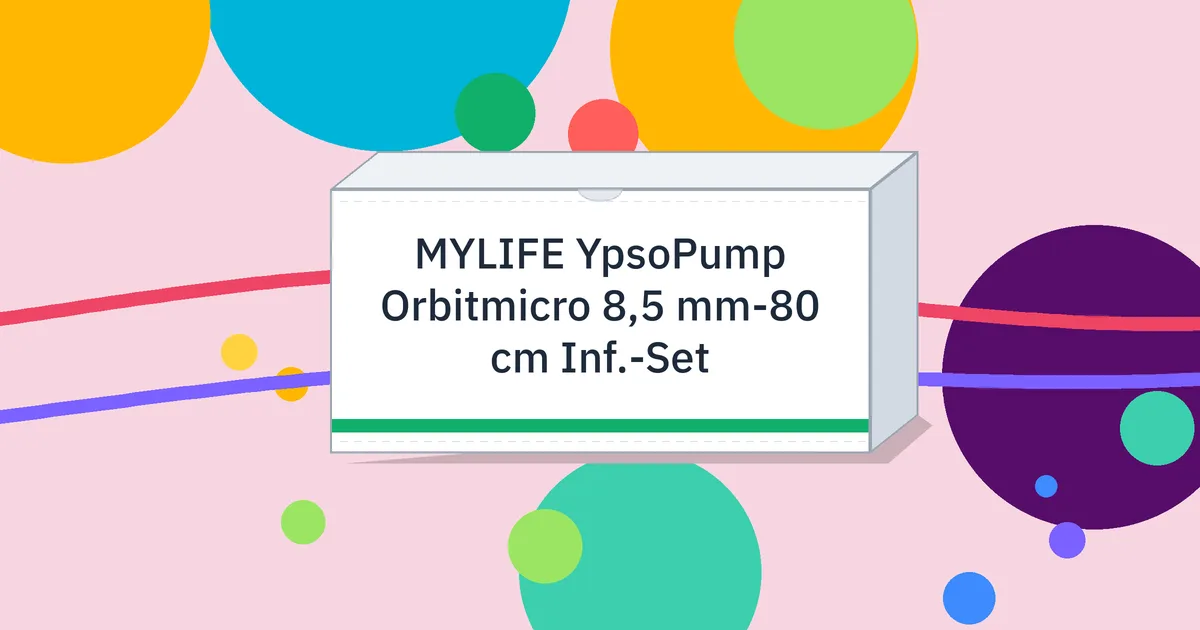Symbolbild: Packung mit der Aufschrift MYLIFE YpsoPump Orbitmicro 8,5 mm-80 cm Inf.-Set (PZN 11012845) – Verfügbarkeit und Bezug in Apotheken in Frankfurt am Main