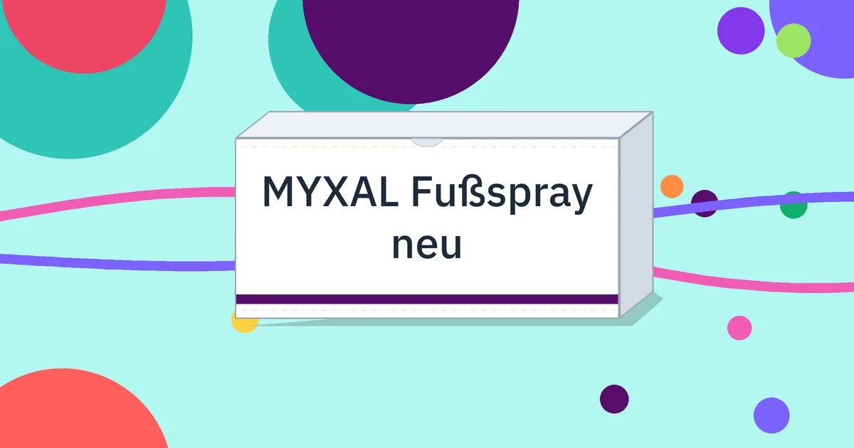 Symbolbild: Packung mit der Aufschrift MYXAL Fußspray neu (PZN 04712217) – Verfügbarkeit und Bezug in Apotheken in Frankfurt am Main