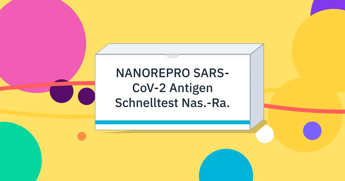 Symbolbild: Packung mit der Aufschrift NANOREPRO SARS-CoV-2 Antigen Schnelltest Nas.-Ra. (PZN 16955712) – Verfügbarkeit und Bezug in Apotheken in Frankfurt am Main