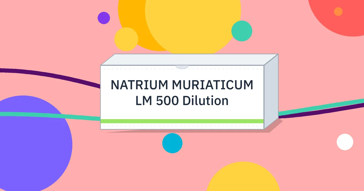 Symbolbild: Packung mit der Aufschrift NATRIUM MURIATICUM LM 500 Dilution (PZN 13694033) – Verfügbarkeit und Bezug in Apotheken in Frankfurt am Main