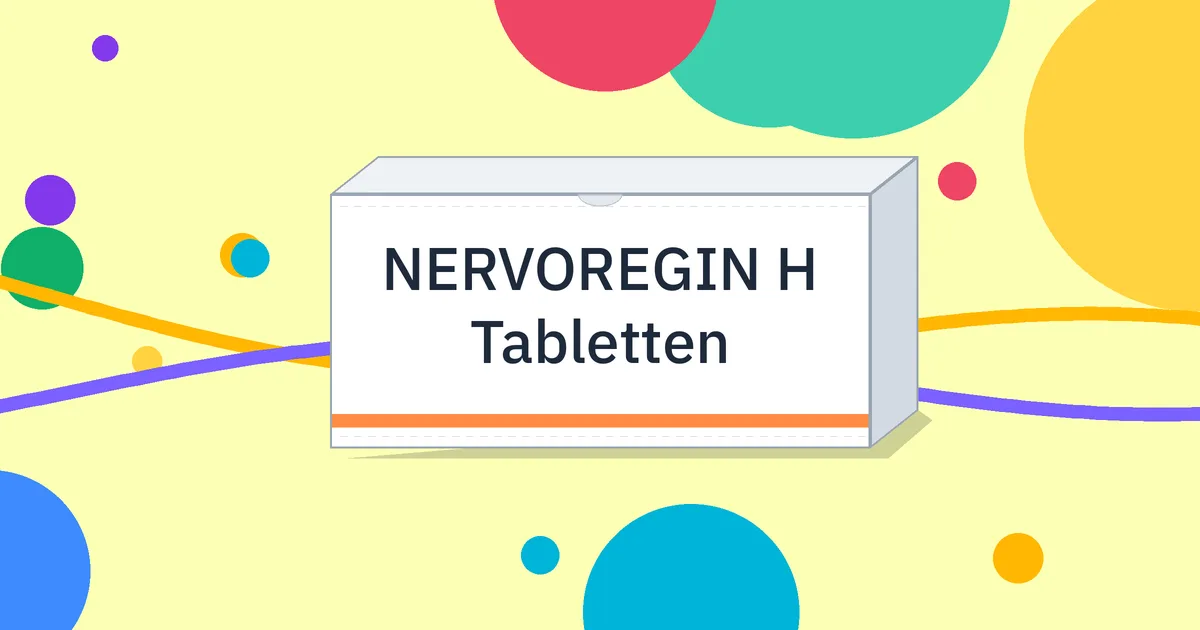 Symbolbild: Packung mit der Aufschrift NERVOREGIN H Tabletten (PZN 05553784) – Verfügbarkeit und Bezug in Apotheken in Frankfurt am Main