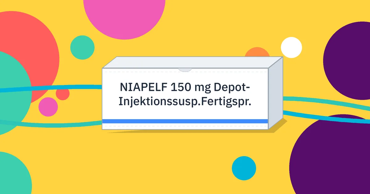 Symbolbild: Packung mit der Aufschrift NIAPELF 150 mg Depot-Injektionssusp.Fertigspr. (PZN 20012330) – Verfügbarkeit und Bezug in Apotheken in Frankfurt am Main