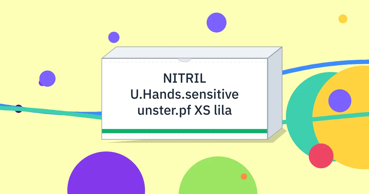 Symbolbild: Packung mit der Aufschrift NITRIL U.Hands.sensitive unster.pf XS lila (PZN 11306883) – Verfügbarkeit und Bezug in Apotheken in Frankfurt am Main