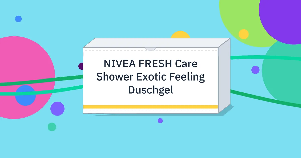 Symbolbild: Packung mit der Aufschrift NIVEA FRESH Care Shower Exotic Feeling Duschgel (PZN 19551837) – Verfügbarkeit und Bezug in Apotheken in Frankfurt am Main