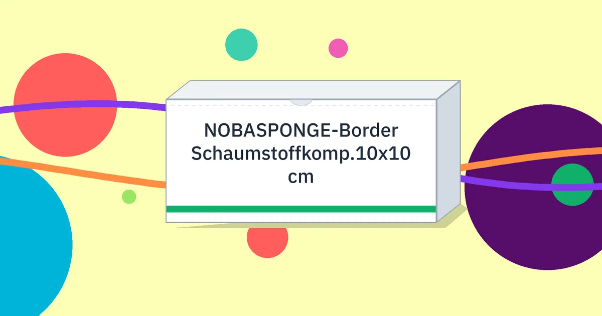 Symbolbild: Packung mit der Aufschrift NOBASPONGE-Border Schaumstoffkomp.10x10 cm (PZN 19531668) – Verfügbarkeit und Bezug in Apotheken in Frankfurt am Main