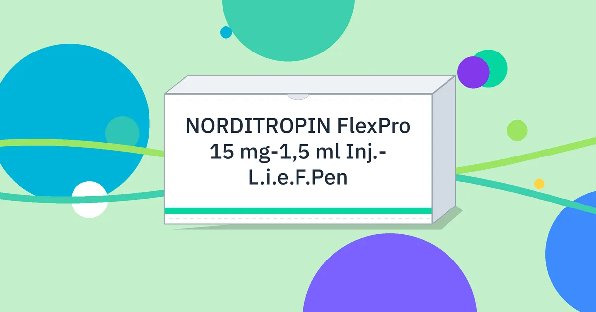 Symbolbild: Packung mit der Aufschrift NORDITROPIN FlexPro 15 mg-1,5 ml Inj.-L.i.e.F.Pen (PZN 16879862) – Verfügbarkeit und Bezug in Apotheken in Frankfurt am Main
