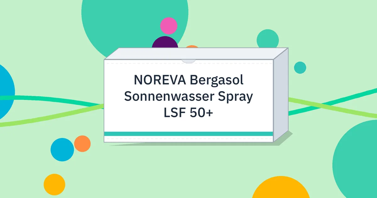 Symbolbild: Packung mit der Aufschrift NOREVA Bergasol Sonnenwasser Spray LSF 50+ (PZN 20646017) – Verfügbarkeit und Bezug in Apotheken in Frankfurt am Main