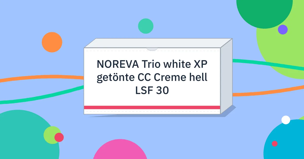 Symbolbild: Packung mit der Aufschrift NOREVA Trio white XP getönte CC Creme hell LSF 30 (PZN 16698333) – Verfügbarkeit und Bezug in Apotheken in Frankfurt am Main