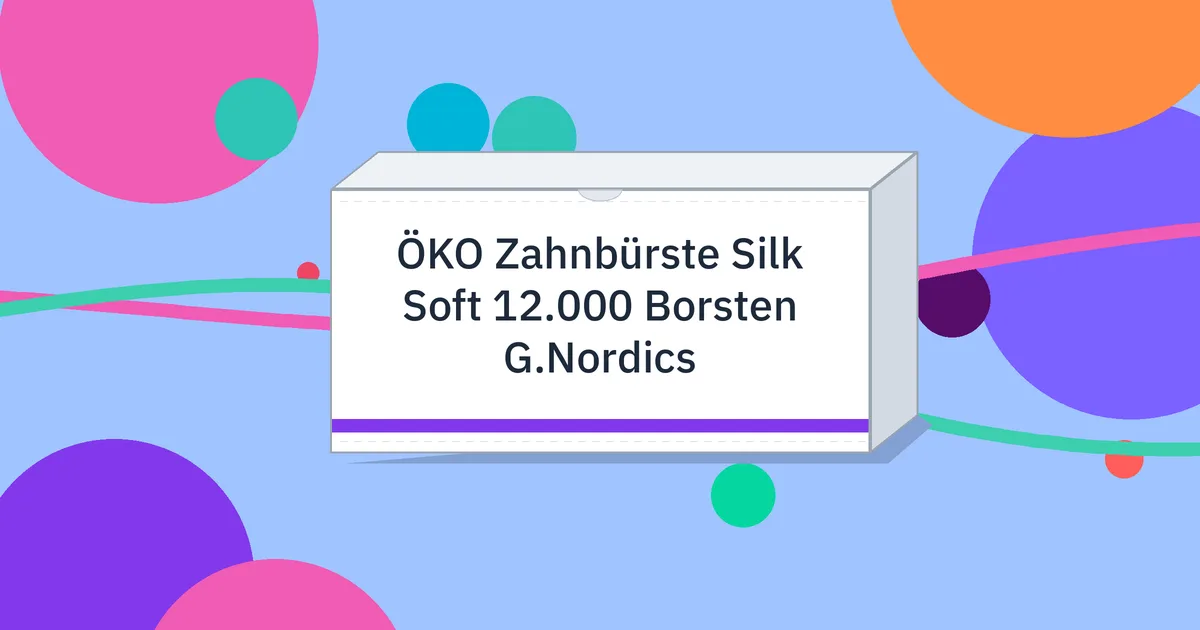 Symbolbild: Packung mit der Aufschrift ÖKO Zahnbürste Silk Soft 12.000 Borsten G.Nordics (PZN 18858812) – Verfügbarkeit und Bezug in Apotheken in Frankfurt am Main