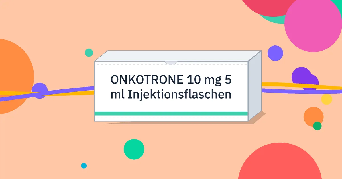Symbolbild: Packung mit der Aufschrift ONKOTRONE 10 mg 5 ml Injektionsflaschen (PZN 08726558) – Verfügbarkeit und Bezug in Apotheken in Frankfurt am Main