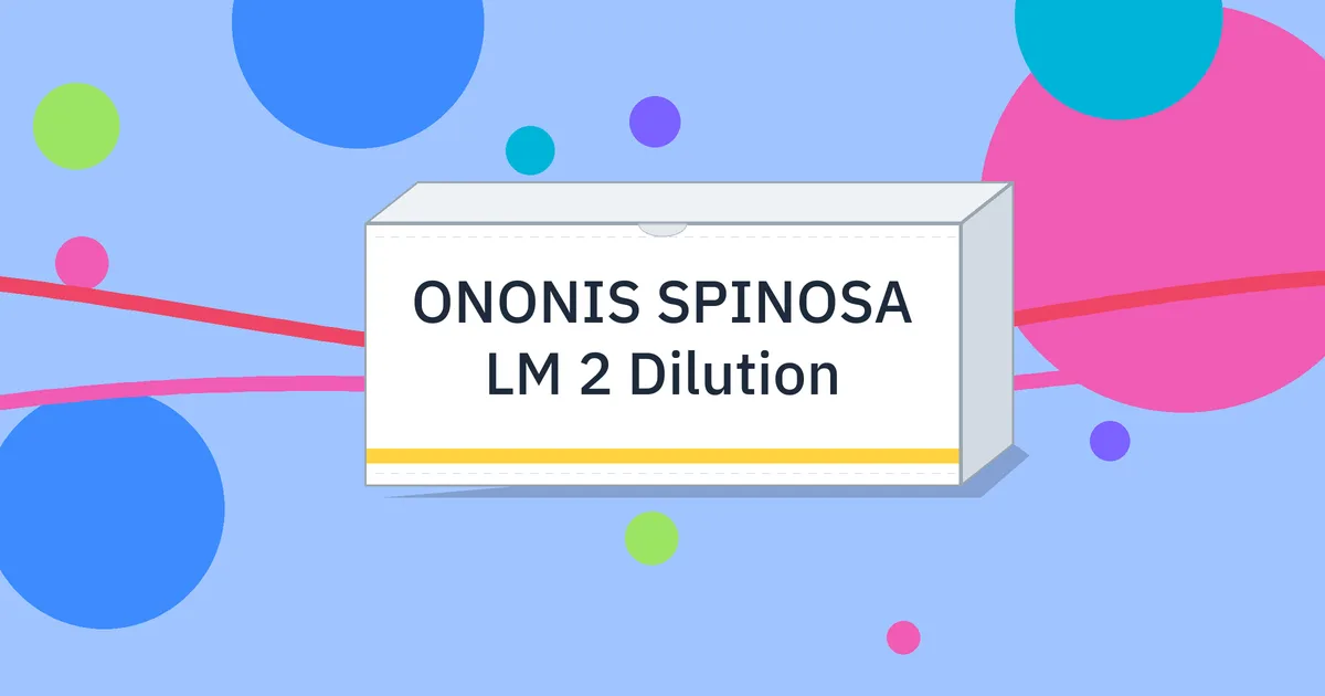 Symbolbild: Packung mit der Aufschrift ONONIS SPINOSA LM 2 Dilution (PZN 13625569) – Verfügbarkeit und Bezug in Apotheken in Frankfurt am Main