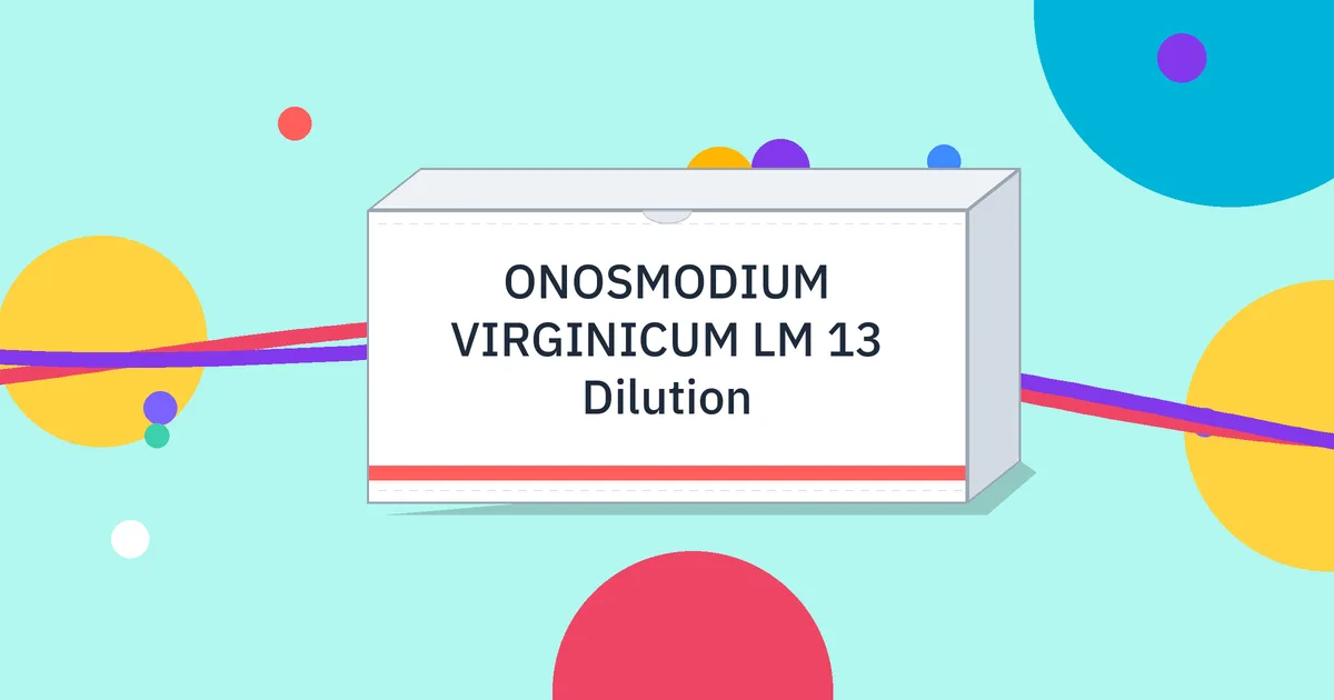 Symbolbild: Packung mit der Aufschrift ONOSMODIUM VIRGINICUM LM 13 Dilution (PZN 13626669) – Verfügbarkeit und Bezug in Apotheken in Frankfurt am Main