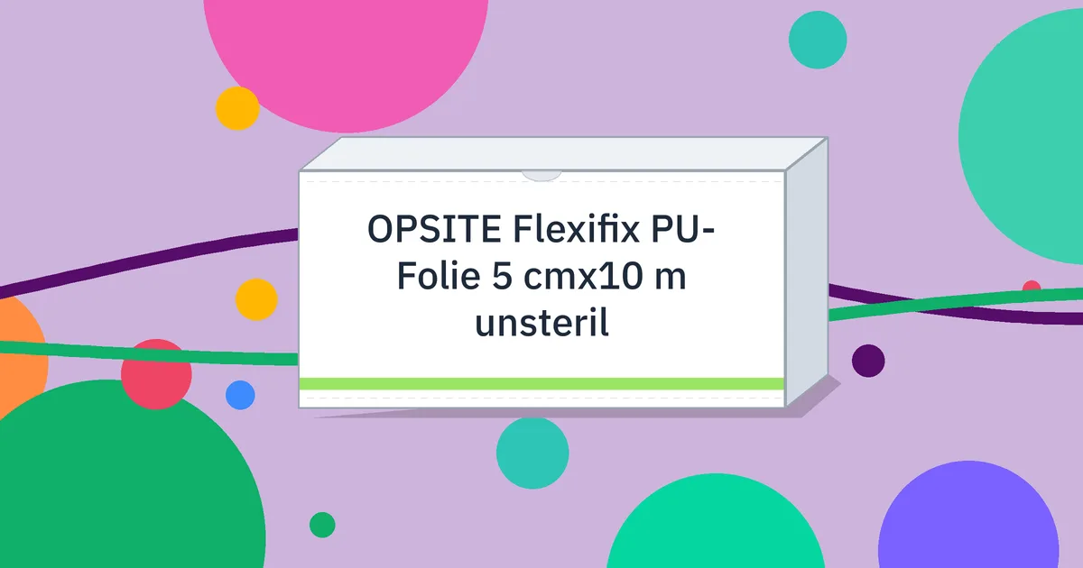 Symbolbild: Packung mit der Aufschrift OPSITE Flexifix PU-Folie 5 cmx10 m unsteril (PZN 07478012) – Verfügbarkeit und Bezug in Apotheken in Frankfurt am Main