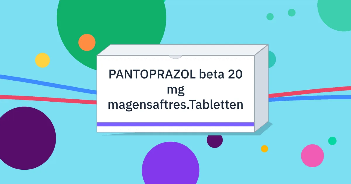 Symbolbild: Packung mit der Aufschrift PANTOPRAZOL beta 20 mg magensaftres.Tabletten (PZN 19211432) – Verfügbarkeit und Bezug in Apotheken in Frankfurt am Main