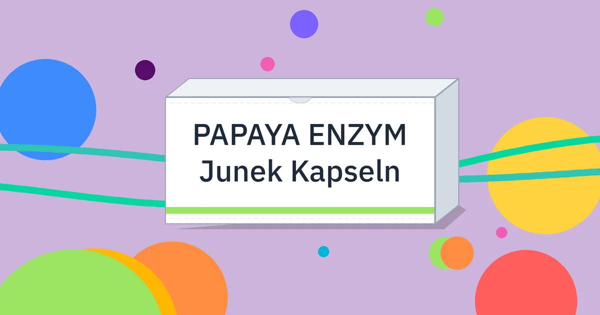 Symbolbild: Packung mit der Aufschrift PAPAYA ENZYM Junek Kapseln (PZN 03499514) – Verfügbarkeit und Bezug in Apotheken in Frankfurt am Main
