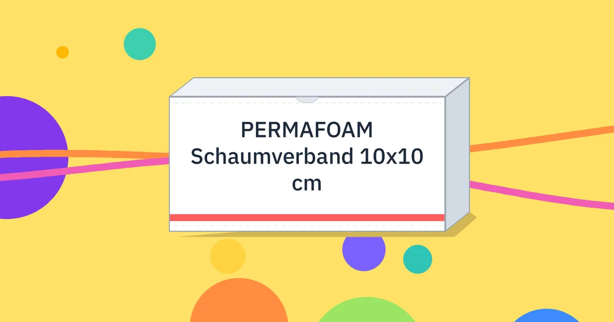 Symbolbild: Packung mit der Aufschrift PERMAFOAM Schaumverband 10x10 cm (PZN 05529656) – Verfügbarkeit und Bezug in Apotheken in Frankfurt am Main