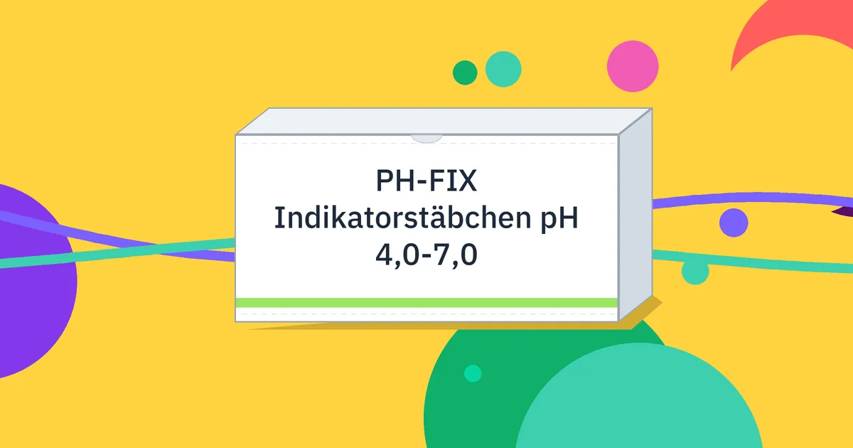 Symbolbild: Packung mit der Aufschrift PH-FIX Indikatorstäbchen pH 4,0-7,0 (PZN 11663471) – Verfügbarkeit und Bezug in Apotheken in Frankfurt am Main