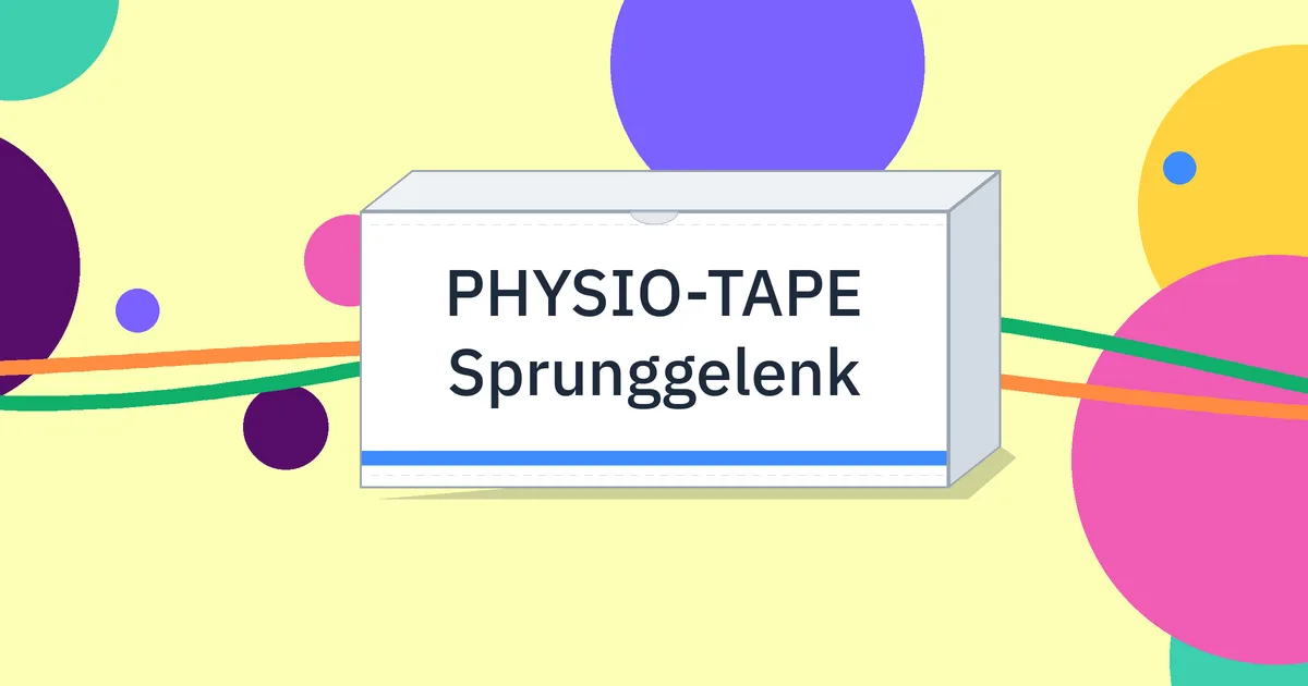 Symbolbild: Packung mit der Aufschrift PHYSIO-TAPE Sprunggelenk (PZN 15249656) – Verfügbarkeit und Bezug in Apotheken in Frankfurt am Main