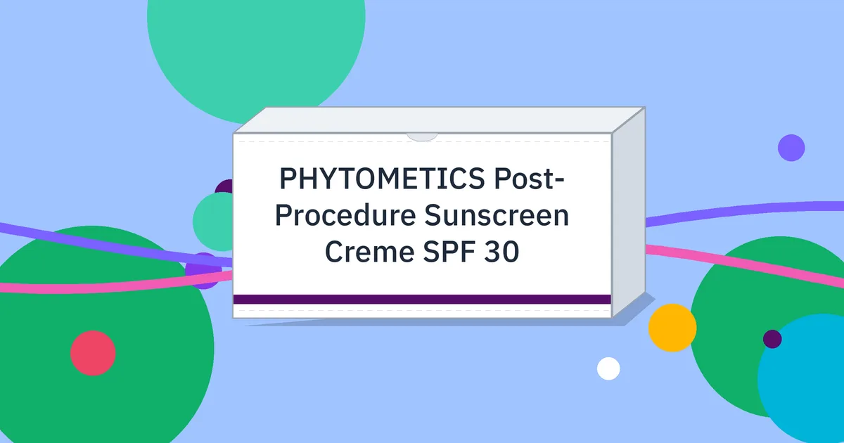 Symbolbild: Packung mit der Aufschrift PHYTOMETICS Post-Procedure Sunscreen Creme SPF 30 (PZN 19117644) – Verfügbarkeit und Bezug in Apotheken in Frankfurt am Main