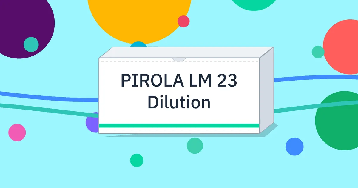 Symbolbild: Packung mit der Aufschrift PIROLA LM 23 Dilution (PZN 13645425) – Verfügbarkeit und Bezug in Apotheken in Frankfurt am Main