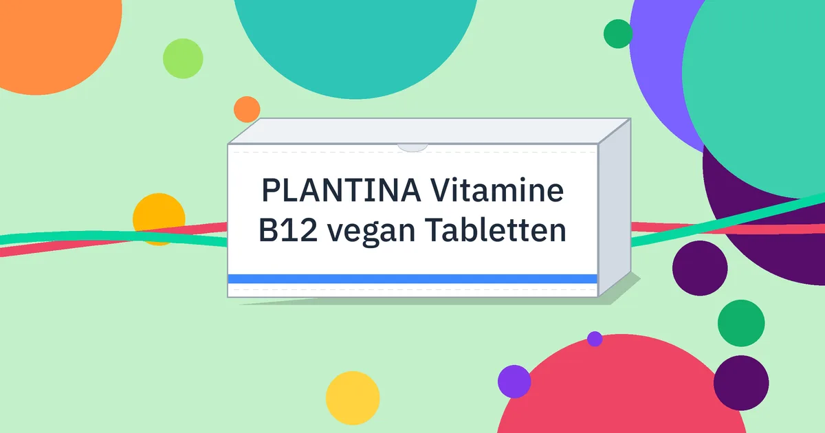 Symbolbild: Packung mit der Aufschrift PLANTINA Vitamine B12 vegan Tabletten (PZN 17216253) – Verfügbarkeit und Bezug in Apotheken in Frankfurt am Main