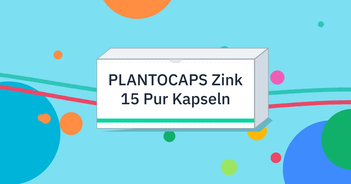 Symbolbild: Packung mit der Aufschrift PLANTOCAPS Zink 15 Pur Kapseln (PZN 20943821) – Verfügbarkeit und Bezug in Apotheken in Frankfurt am Main