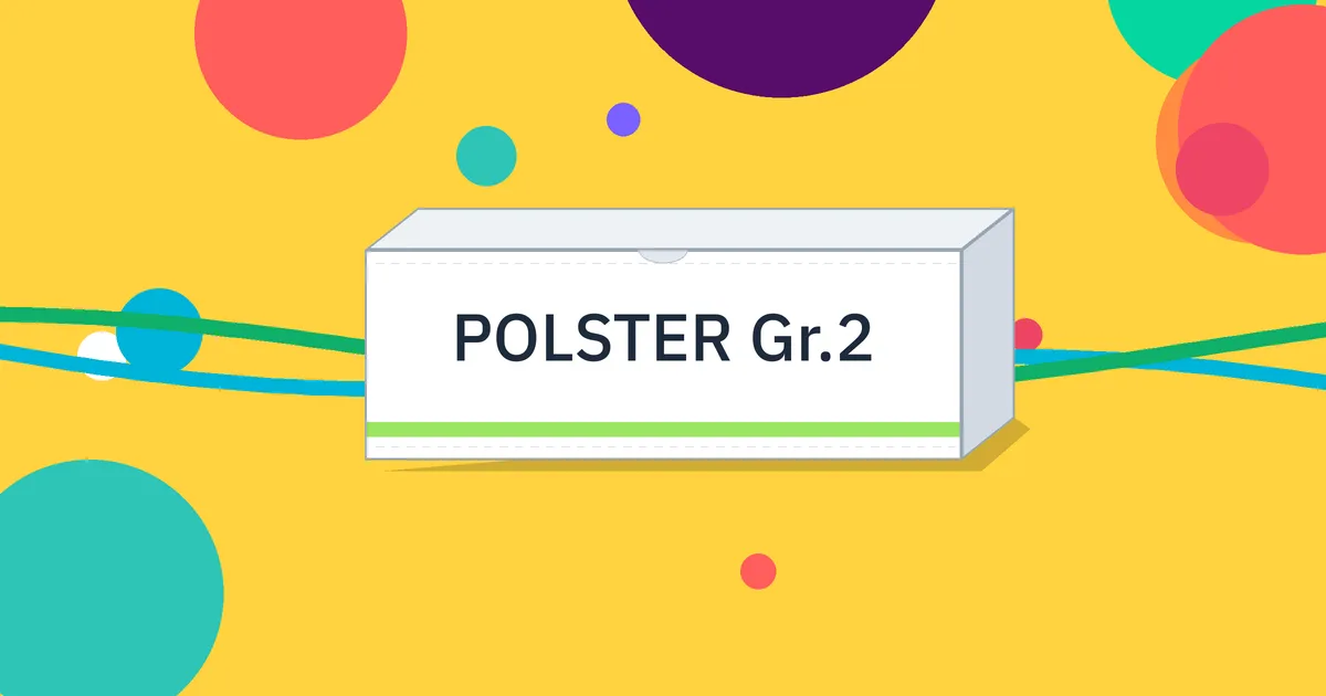 Symbolbild: Packung mit der Aufschrift POLSTER Gr.2 (PZN 07007778) – Verfügbarkeit und Bezug in Apotheken in Frankfurt am Main