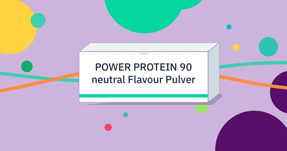 Symbolbild: Packung mit der Aufschrift POWER PROTEIN 90 neutral Flavour Pulver (PZN 09212241) – Verfügbarkeit und Bezug in Apotheken in Frankfurt am Main