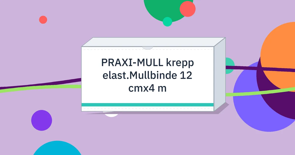 Symbolbild: Packung mit der Aufschrift PRAXI-MULL krepp elast.Mullbinde 12 cmx4 m (PZN 12827360) – Verfügbarkeit und Bezug in Apotheken in Frankfurt am Main