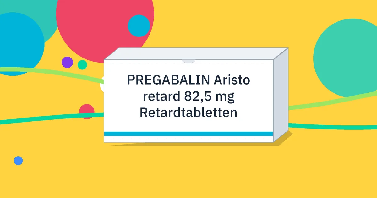 Symbolbild: Packung mit der Aufschrift PREGABALIN Aristo retard 82,5 mg Retardtabletten (PZN 18701938) – Verfügbarkeit und Bezug in Apotheken in Frankfurt am Main