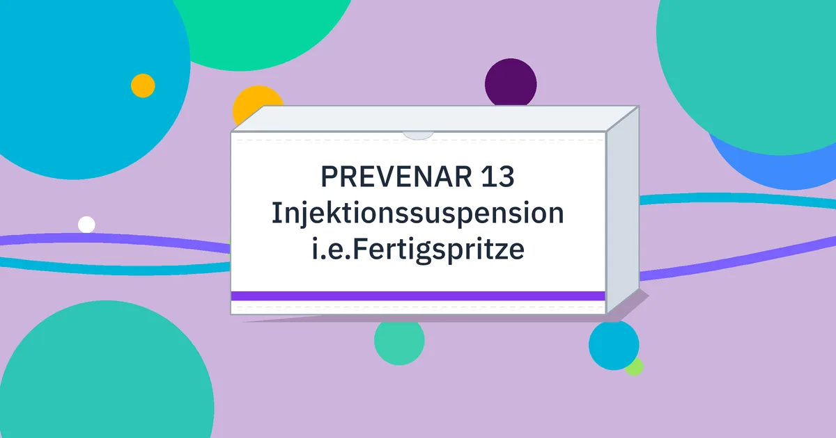 Symbolbild: Packung mit der Aufschrift PREVENAR 13 Injektionssuspension i.e.Fertigspritze (PZN 10385461) – Verfügbarkeit und Bezug in Apotheken in Frankfurt am Main